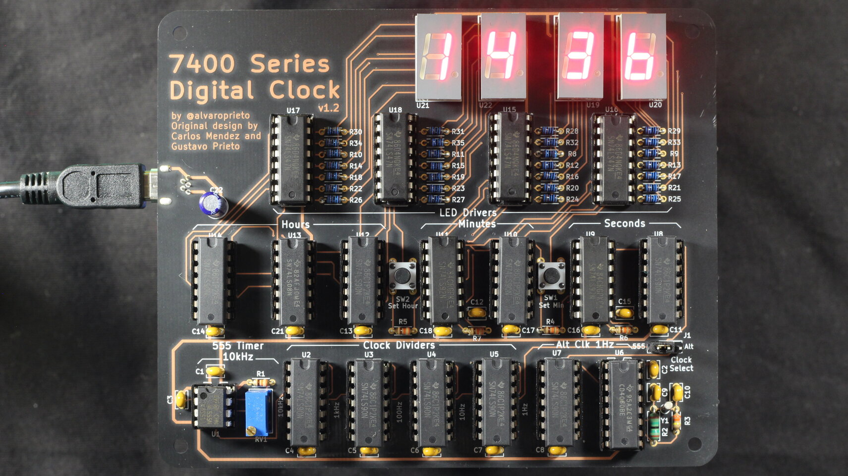 Reloj: 7400 Series Digital Clock – OSH Park
